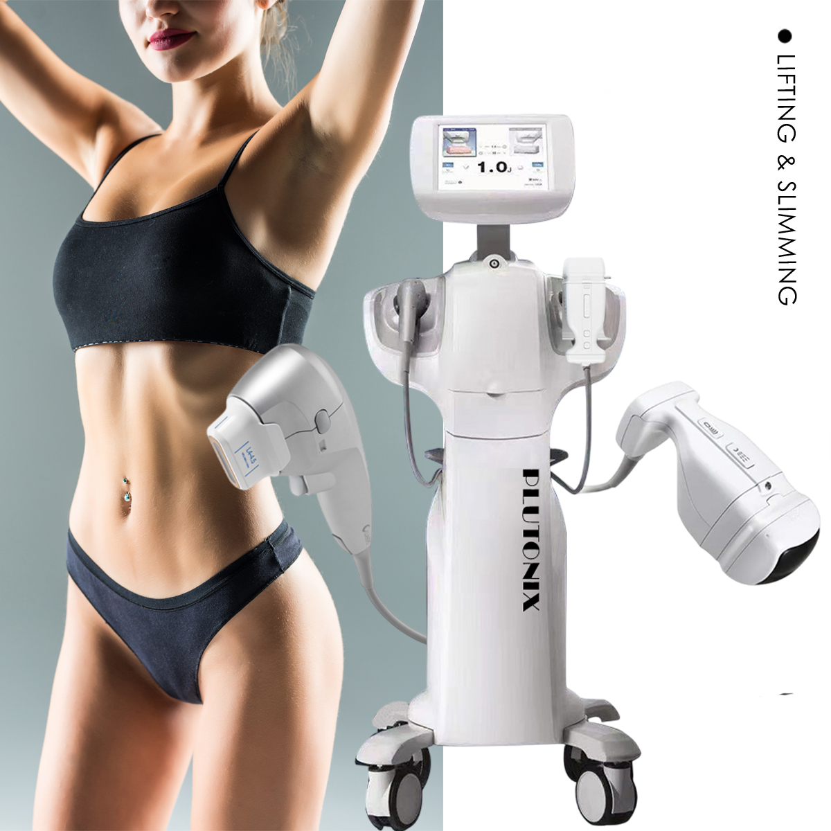 Aparat DUO 7D+LIPOSlim Rejuvenare Faciala HIFU Plutonix, 7D Facial High Intensity Focused ...